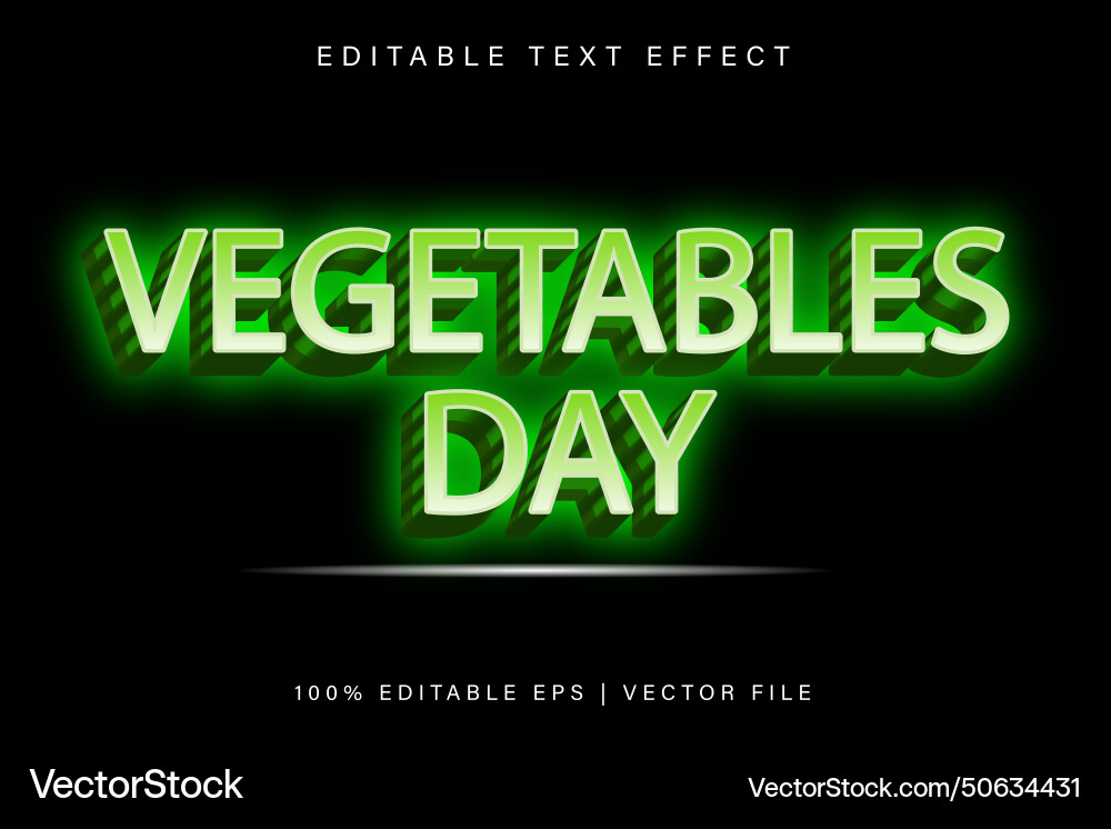 Vegetables day editable text effect gradient style