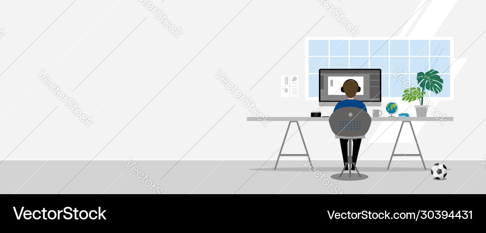 Work at home design Royalty Free Vector Image - VectorStock
