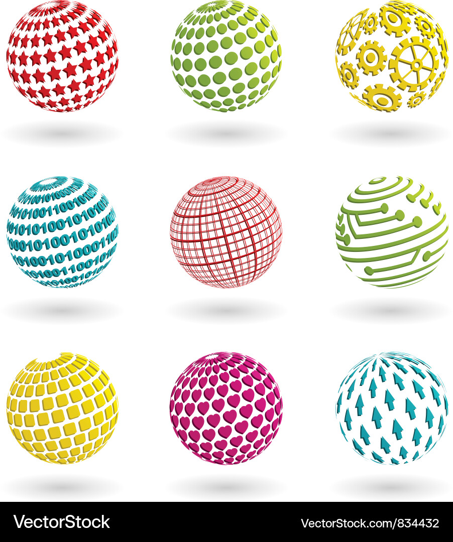 Color planet icons Royalty Free Vector Image - VectorStock