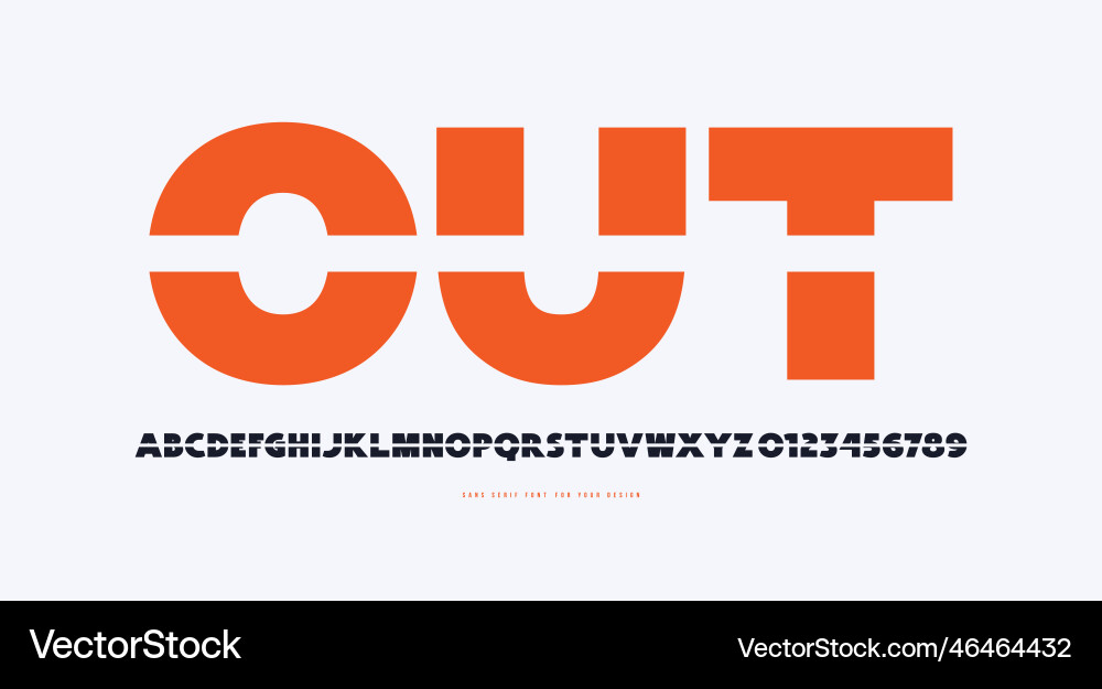 Cross out sans serif font bold face Royalty Free Vector