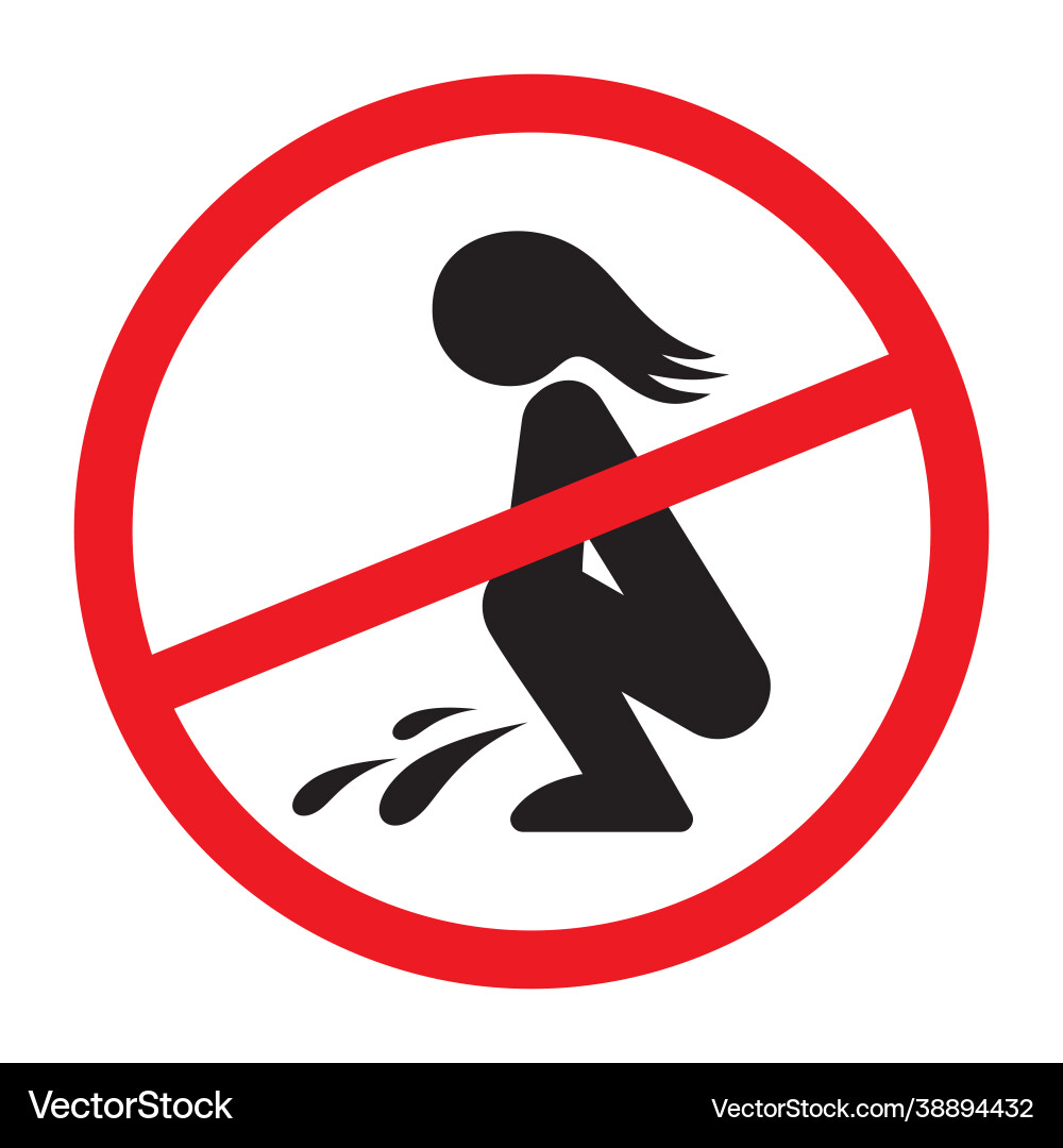 Do Not Pee Sign - Prohibition Symbol Royalty Free Vector