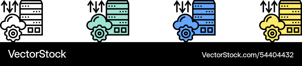 Migration icon outline green blue and yellow Vector Image