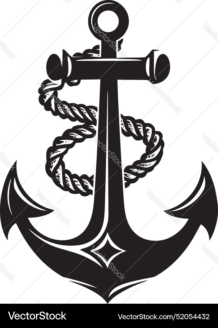 Oceanic heritage emblem anchor rope design Vector Image