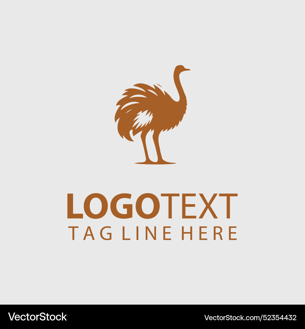Ostrich logo Royalty Free Vector Image - VectorStock