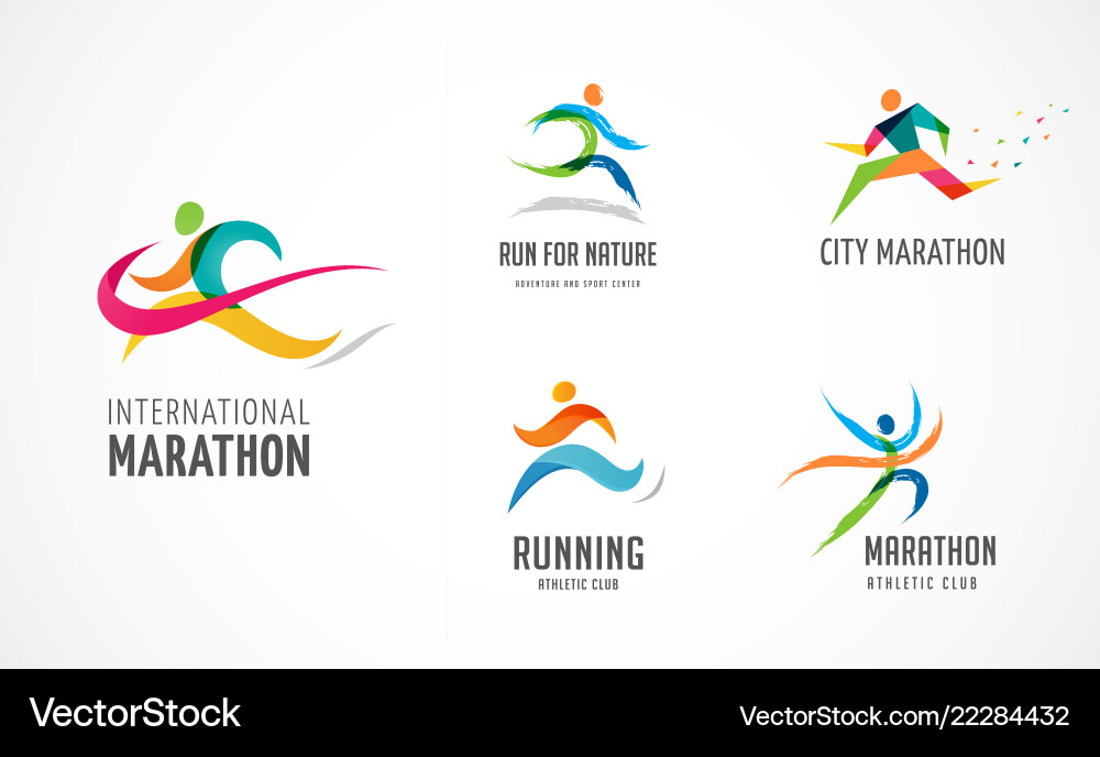 Run icon symbol running marathon poster and logo Vector Image