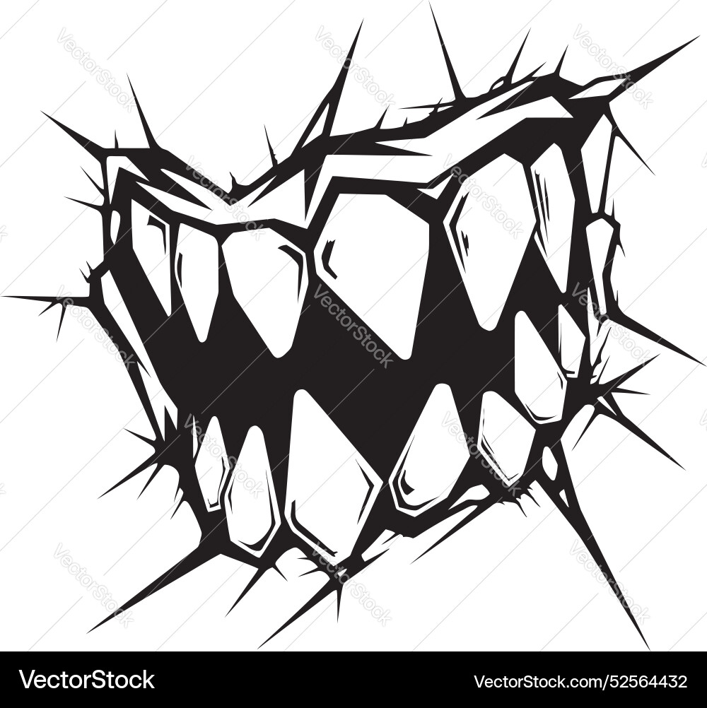 Shadowed jaws black sinister evil mouth devilish Vector Image