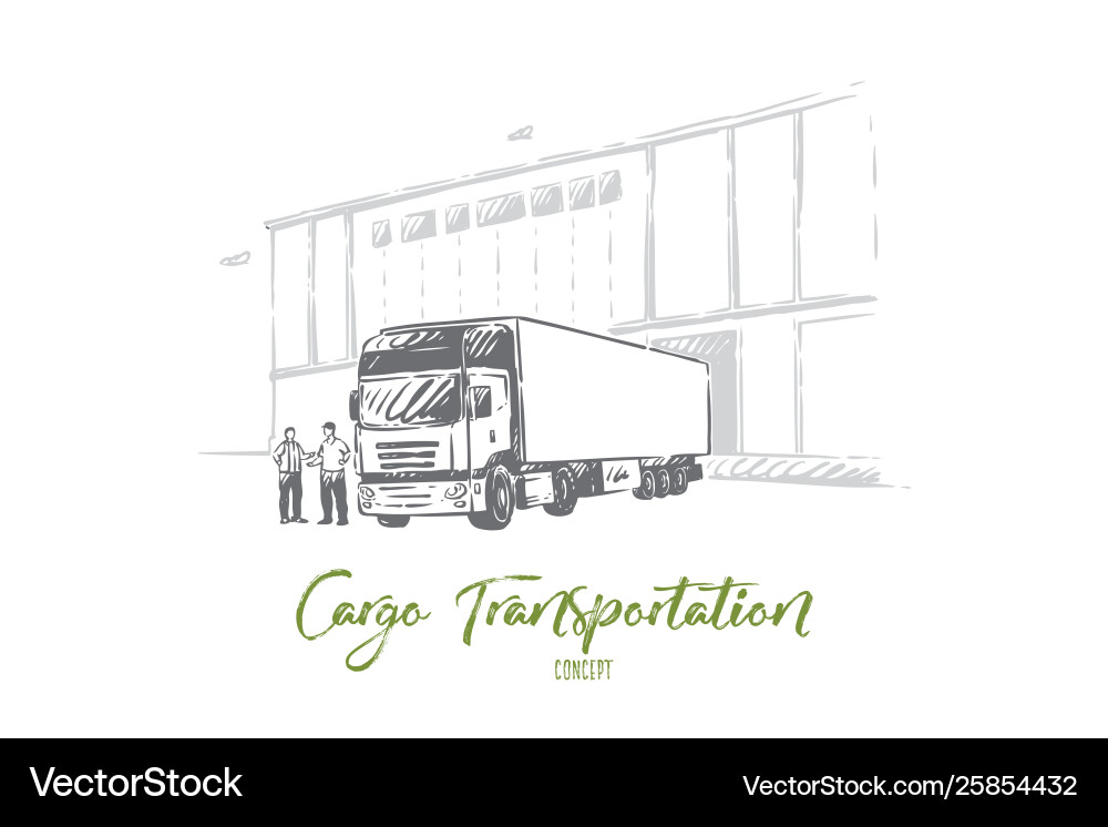 Truck delivering cargo unloading goods Royalty Free Vector
