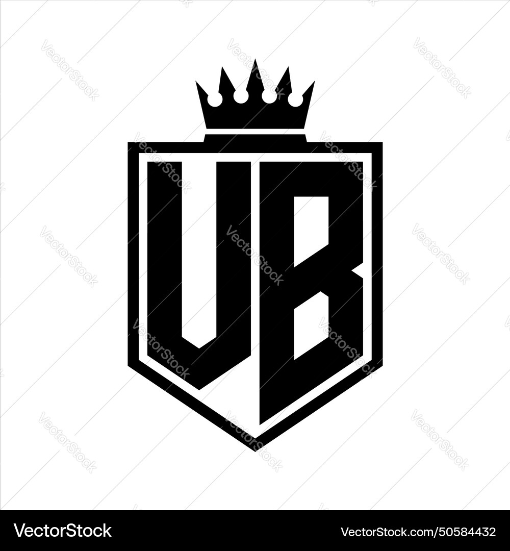 Vb logo monogram bold shield geometric shape Vector Image