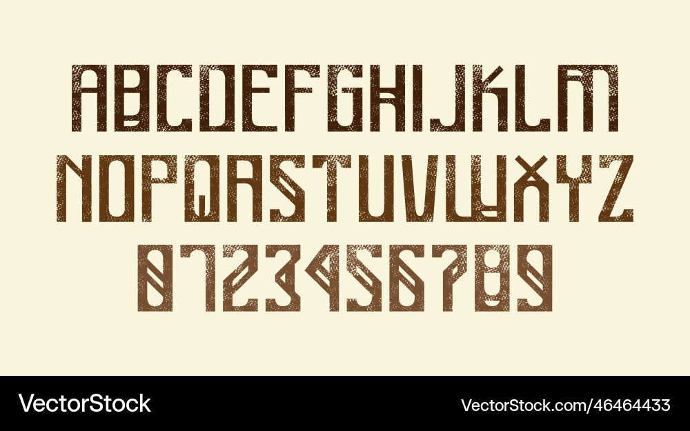 Decorative narrow sans serif font Royalty Free Vector Image