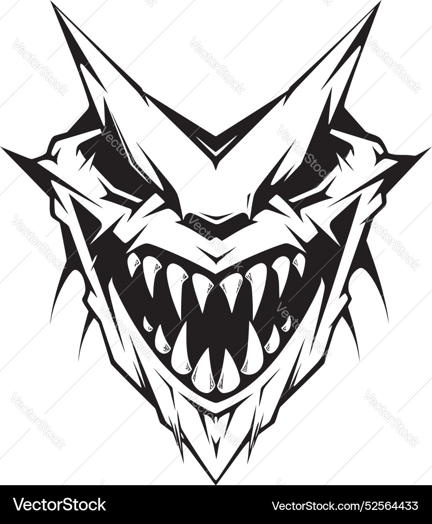 Devilish bite sinister iconic jawline diabolic Vector Image