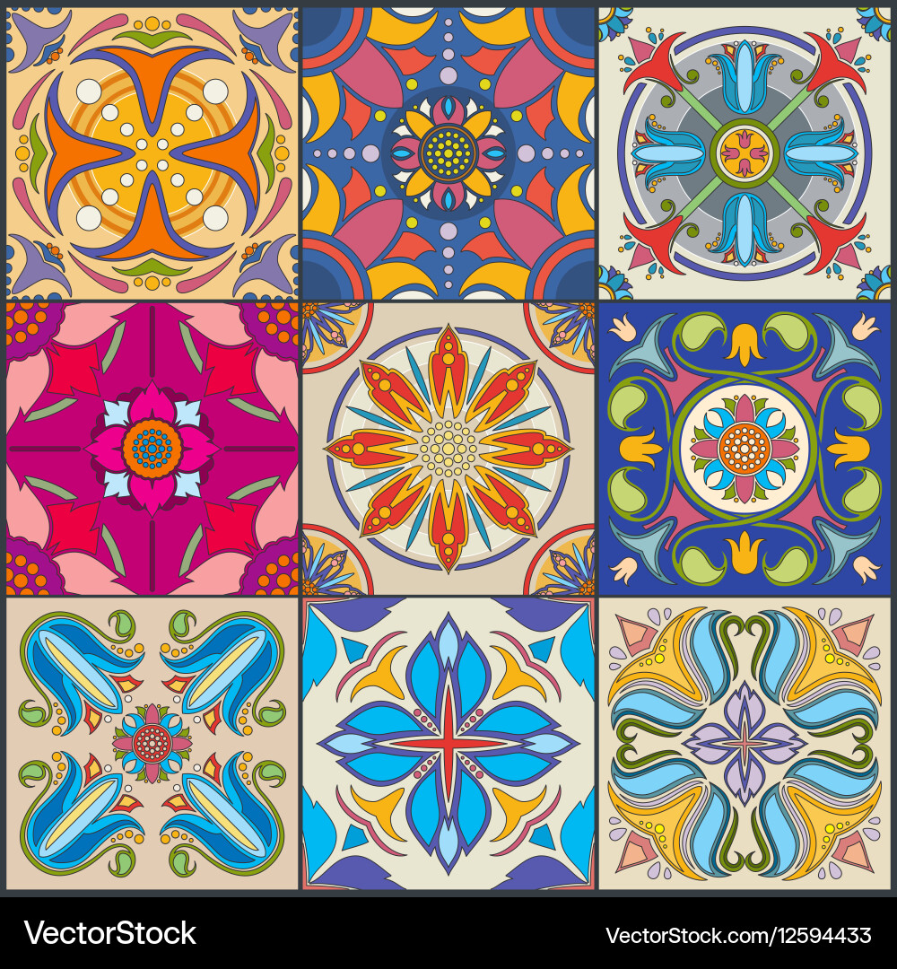 Floral Tile Pattern Royalty Free Vector Image - VectorStock