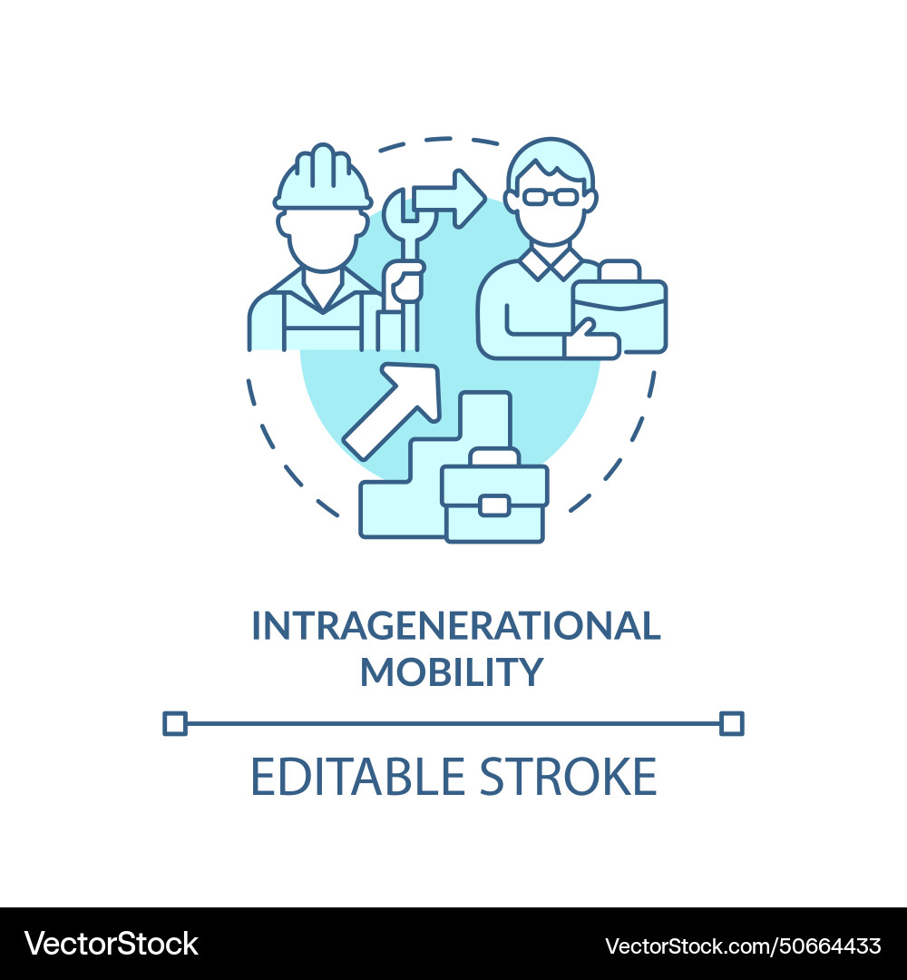 Intragenerational mobility soft blue concept icon Vector Image