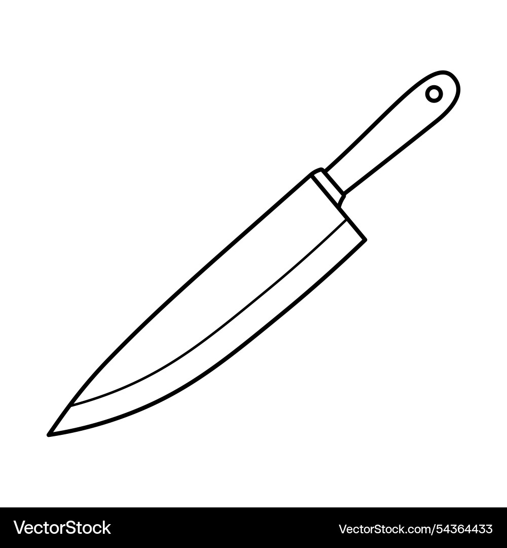Kitchen knife outline Royalty Free Vector Image