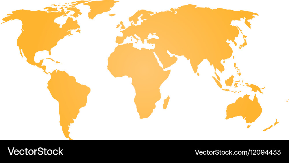 Orange silhouette of world map simple flat Vector Image