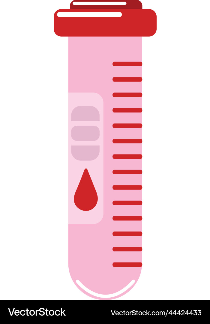 Red Test Tube with Liquid Royalty Free Vector Image