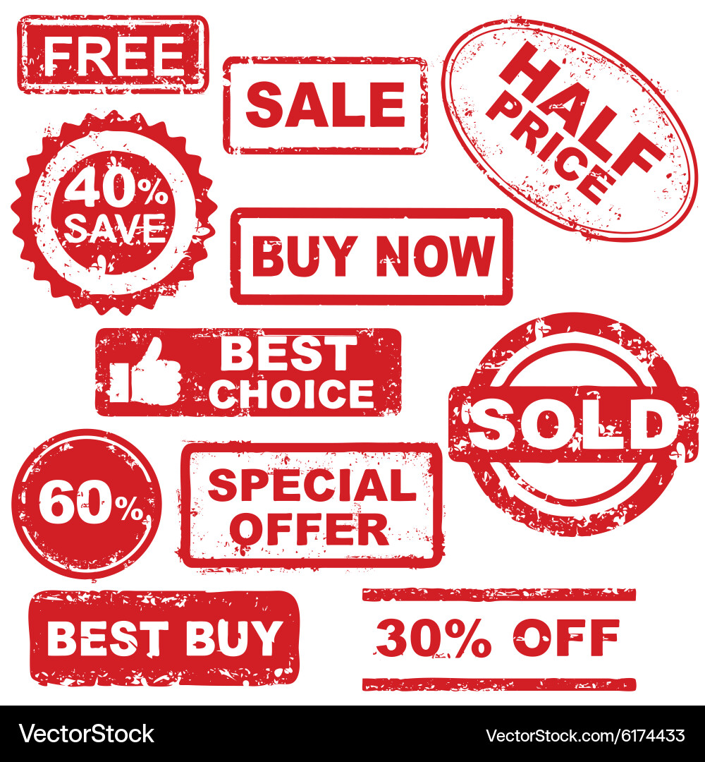 Sale stamps Royalty Free Vector Image - VectorStock