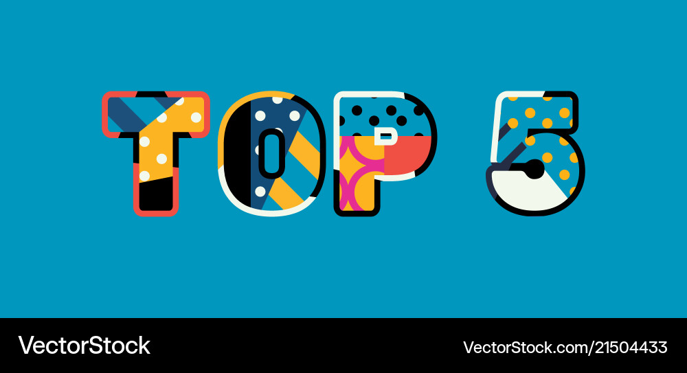 Top 5 concept word art Royalty Free Vector Image