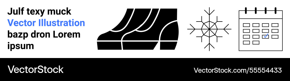 Winter boots snowflake and calendar for cold Vector Image