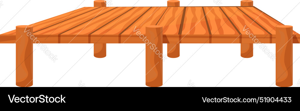 Wooden pier standing on water white background Vector Image
