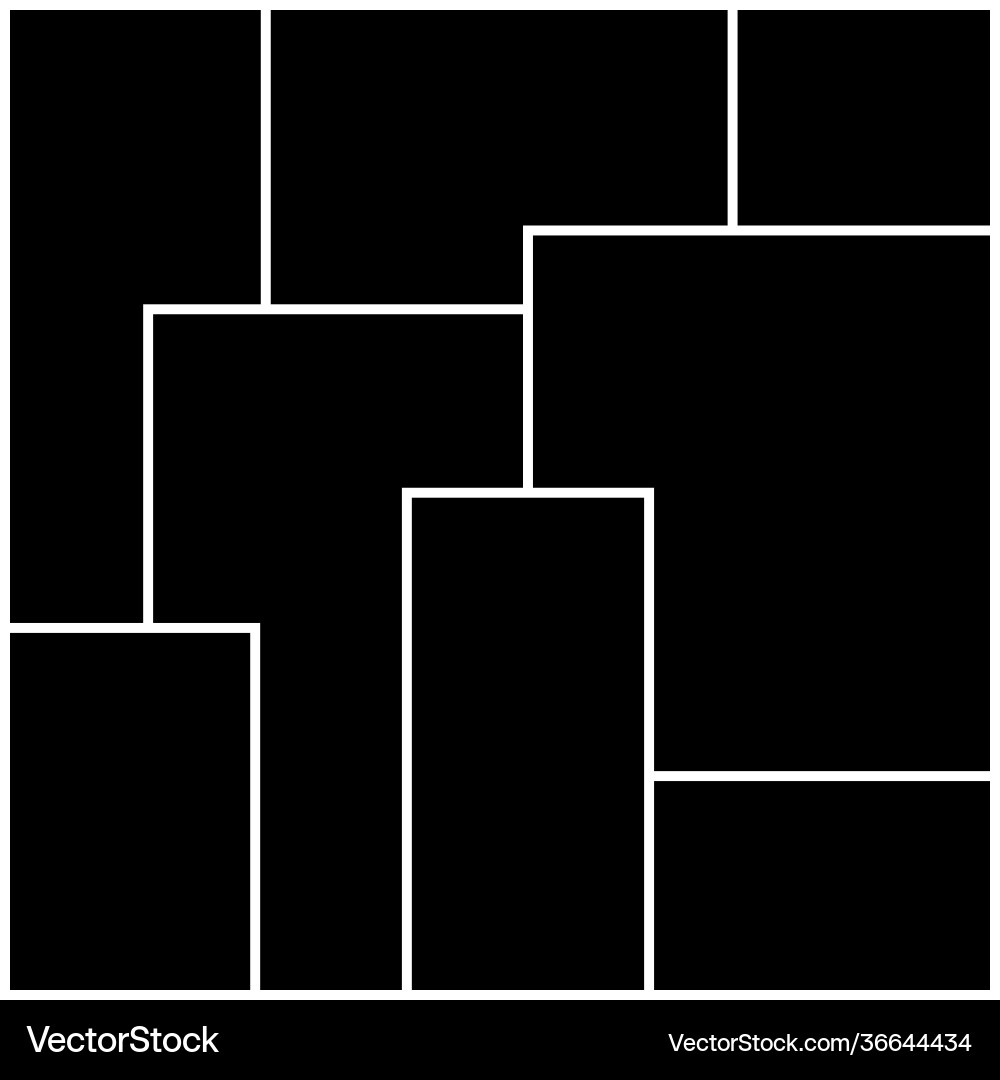 Black Photo Collage Templates Royalty Free Vector Image