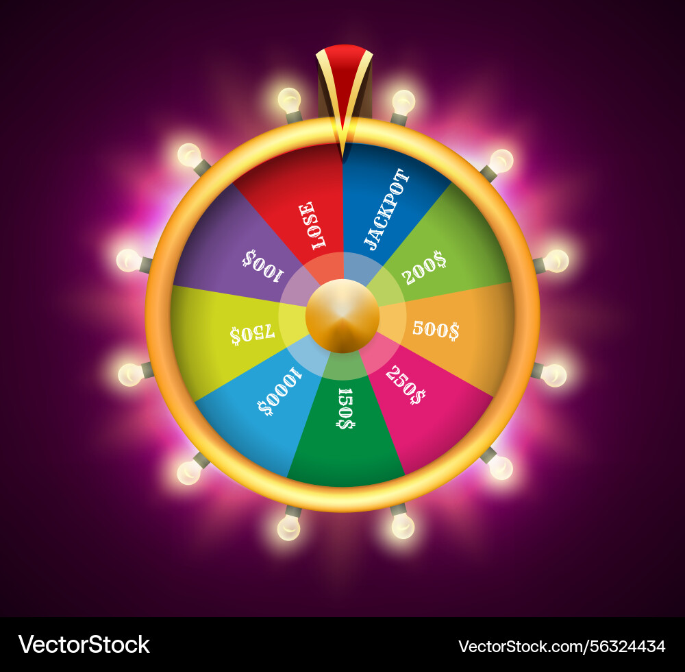 Colorful fortune wheel Royalty Free Vector Image