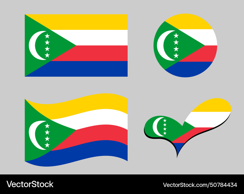 Comoros flag Royalty Free Vector Image - VectorStock