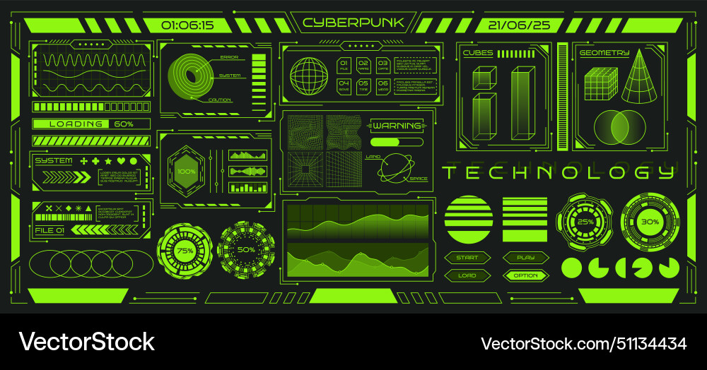 Cyberpunk abstract poster grid retro design Vector Image