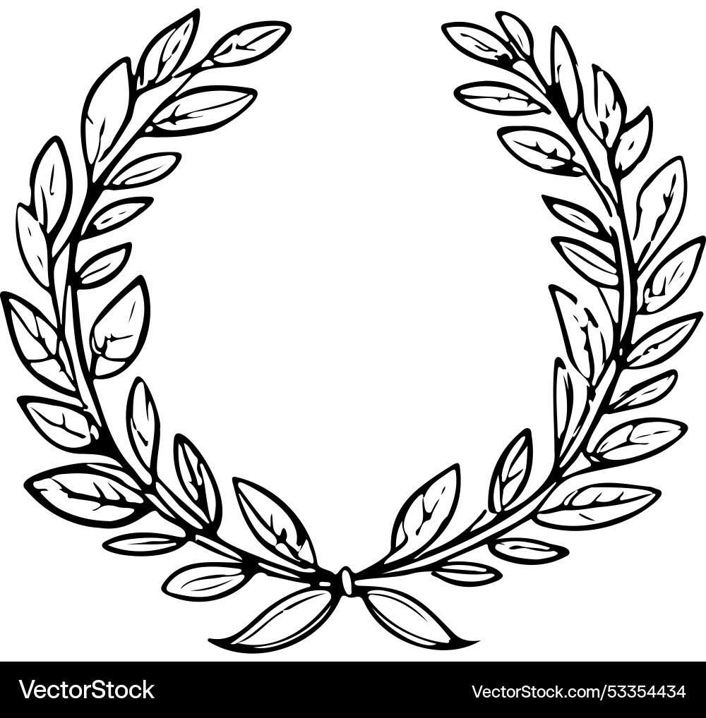 Drawing cartoon laurel wreath realistic Royalty Free Vector