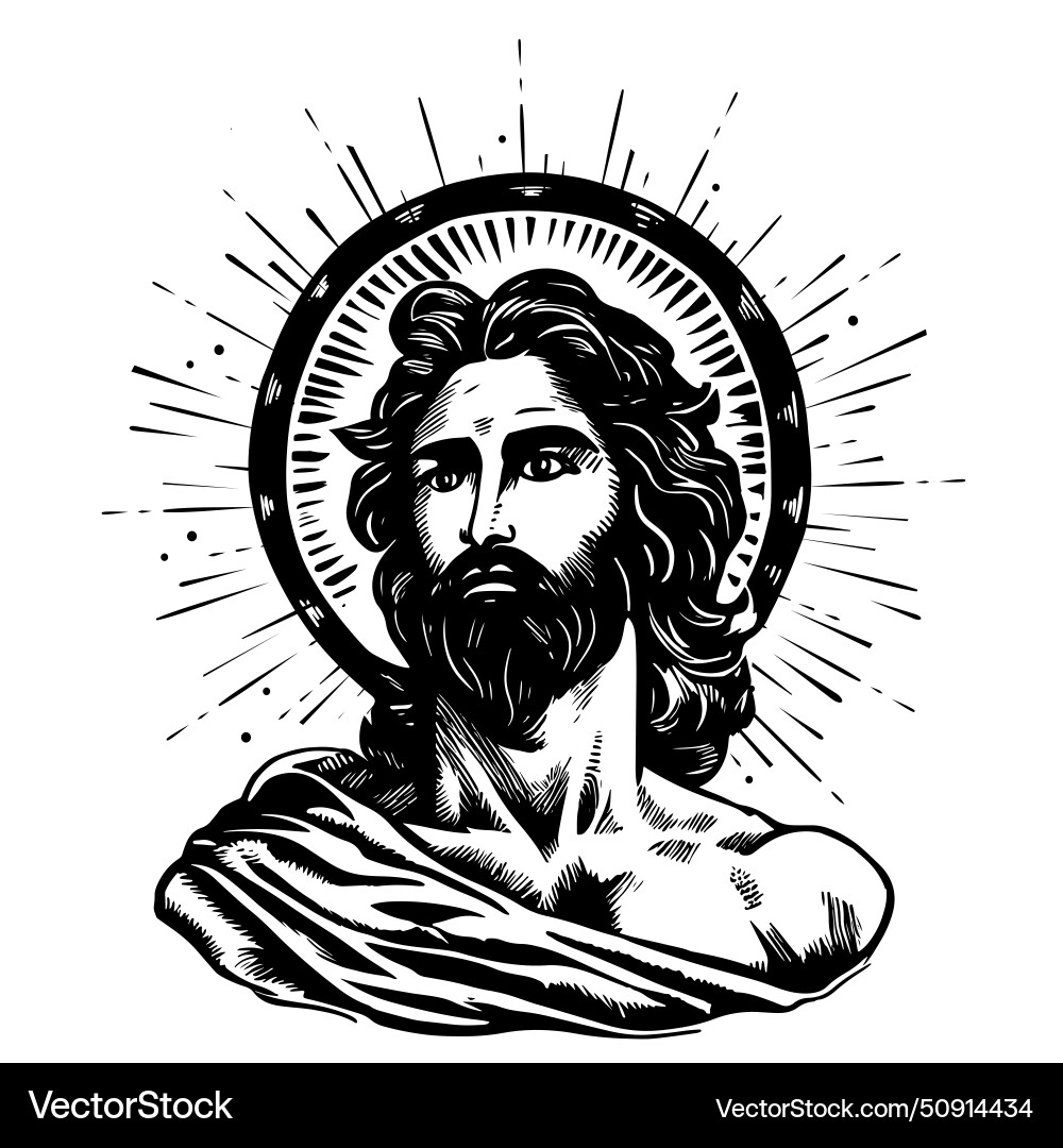 Graphical face of jesus Royalty Free Vector Image