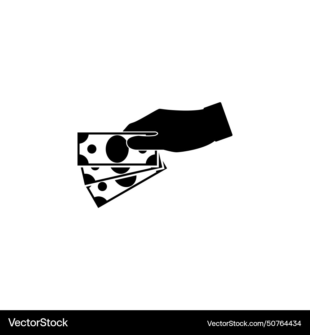 Hand giving money flat icon Royalty Free Vector Image