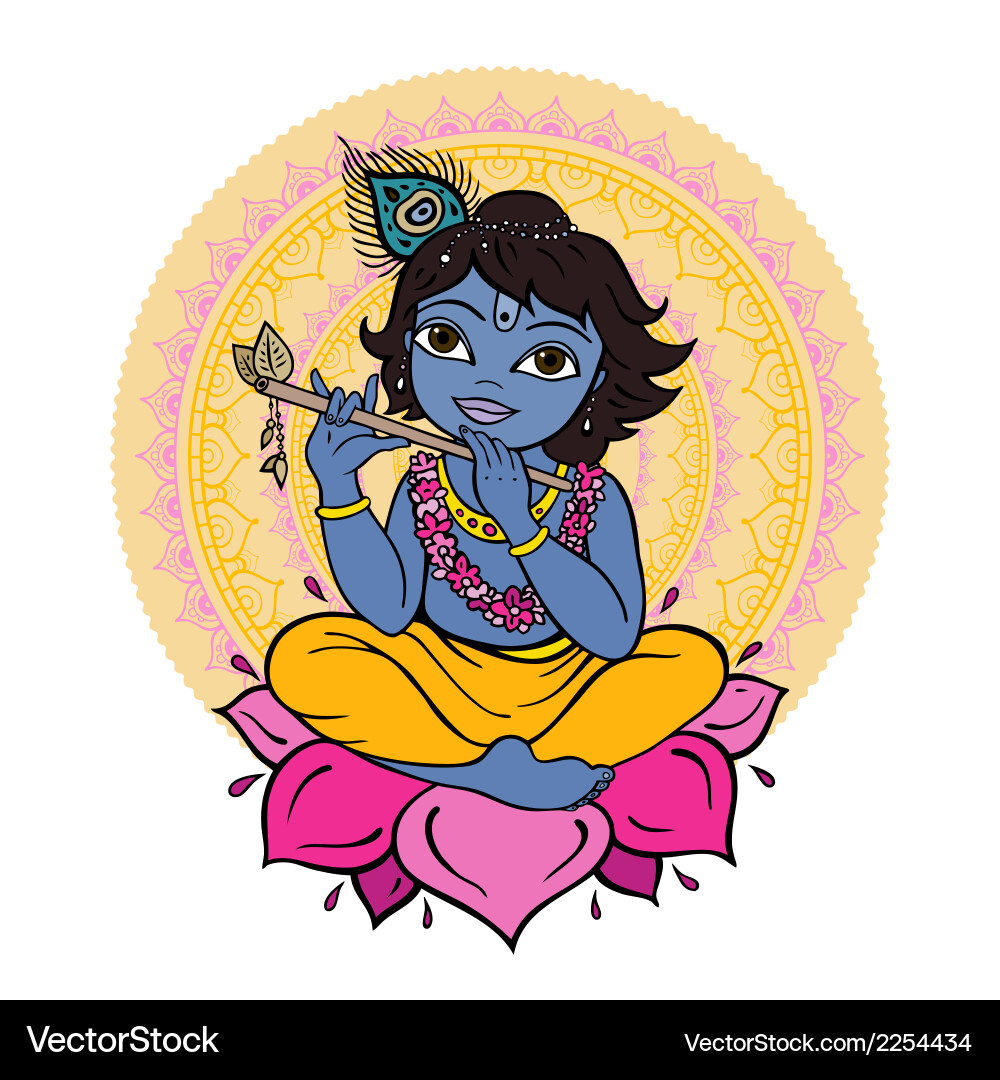Hindu god krishna Royalty Free Vector Image - VectorStock