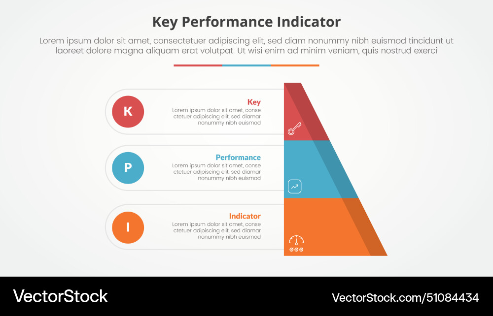 Kpi key performance indicator model infographic Vector Image