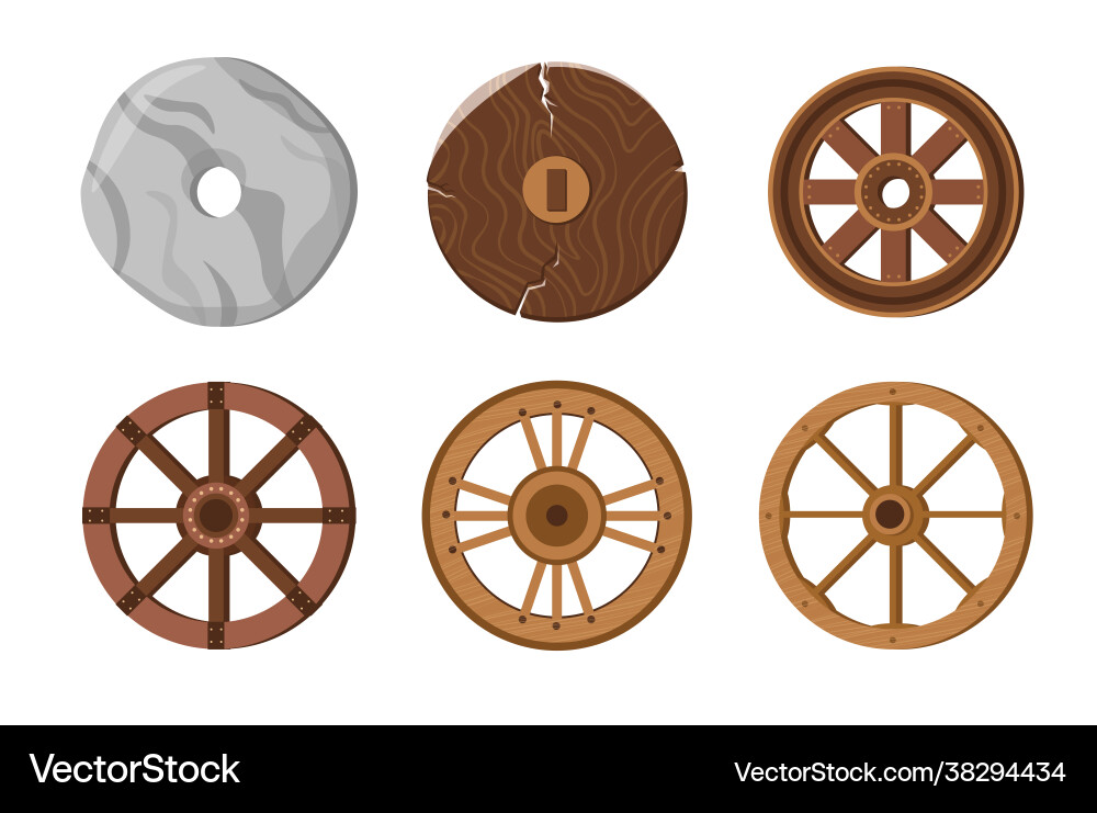 Old wheels primitive stone ring ancient Royalty Free Vector