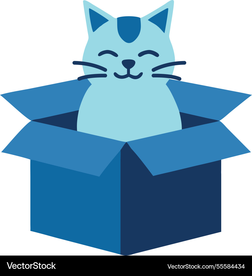 Pet adoption cat box icon Royalty Free Vector Image