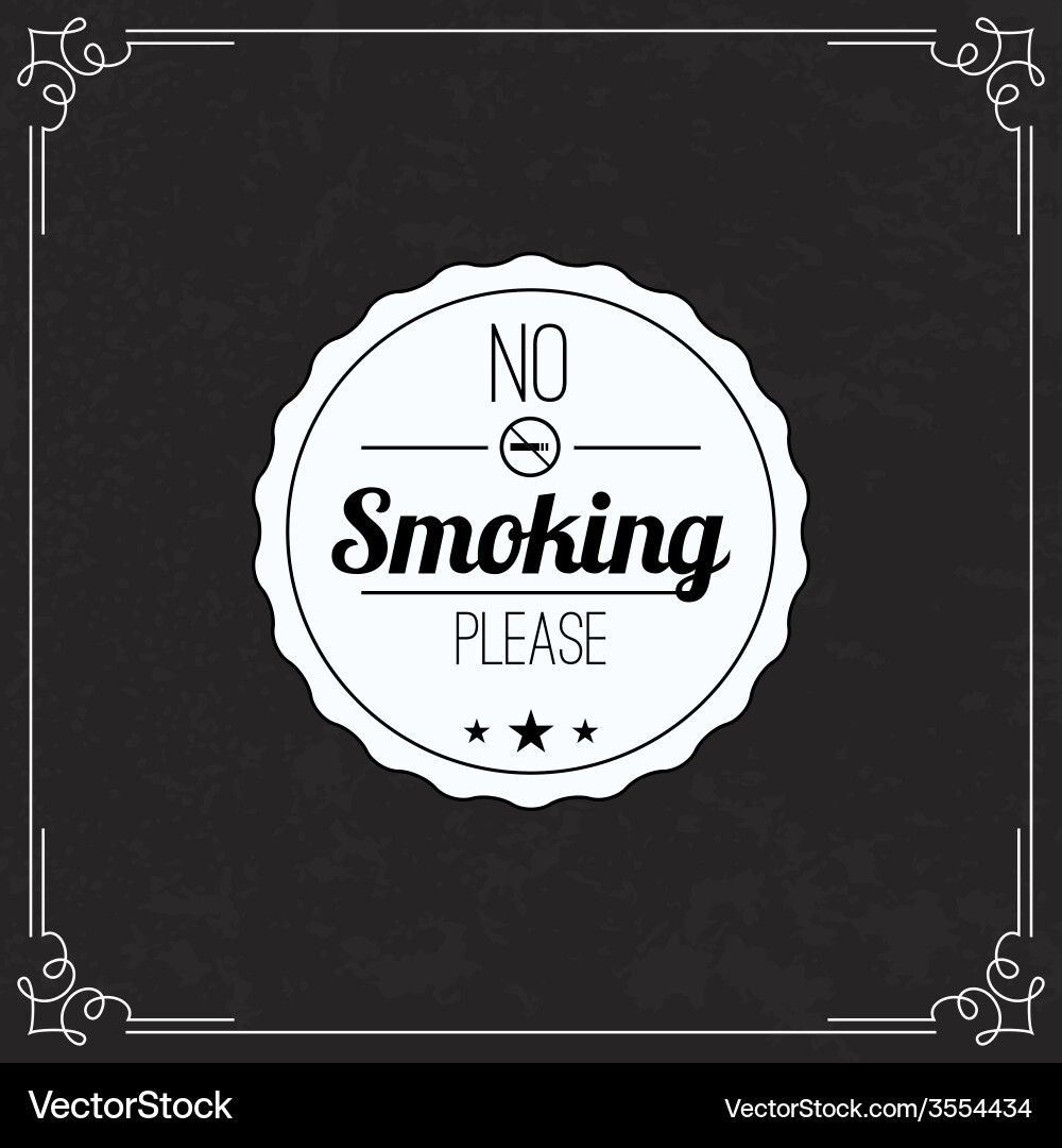 Please no smoking label Royalty Free Vector Image