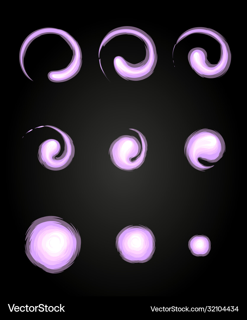 Purple fire explosion special effect fx animation Vector Image