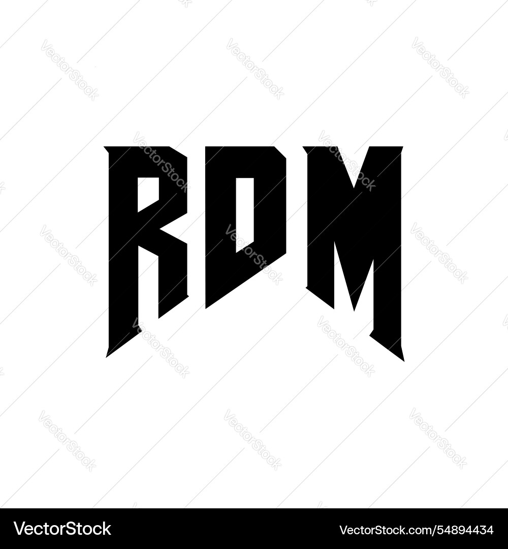 Rdm Brief Logo Design für Technologieunternehmen Vektorbild