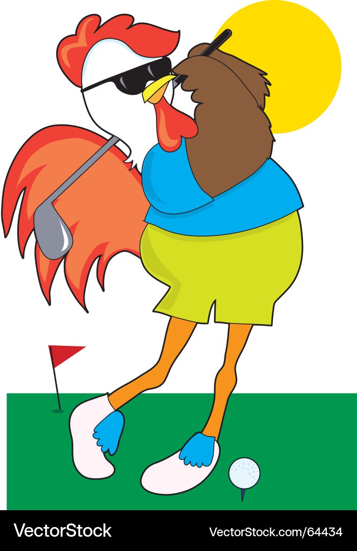 Rooster golfer Royalty Free Vector Image - VectorStock