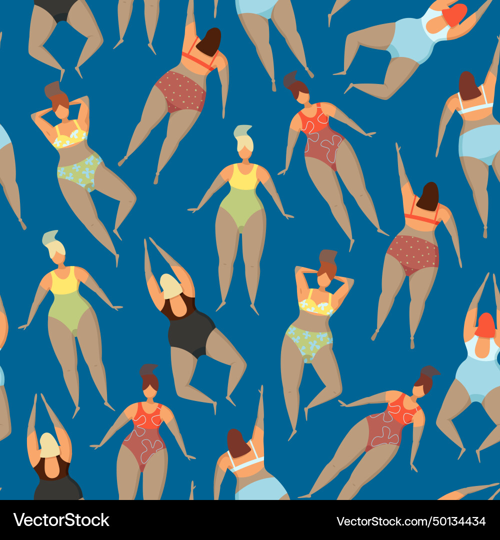 Seamless pattern with swimming people Royalty Free Vector