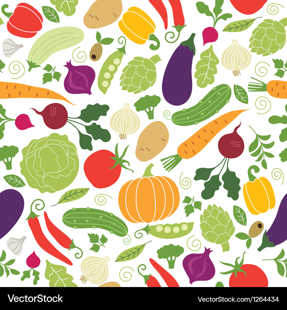 Seamless pattern with vegetables Royalty Free Vector Image