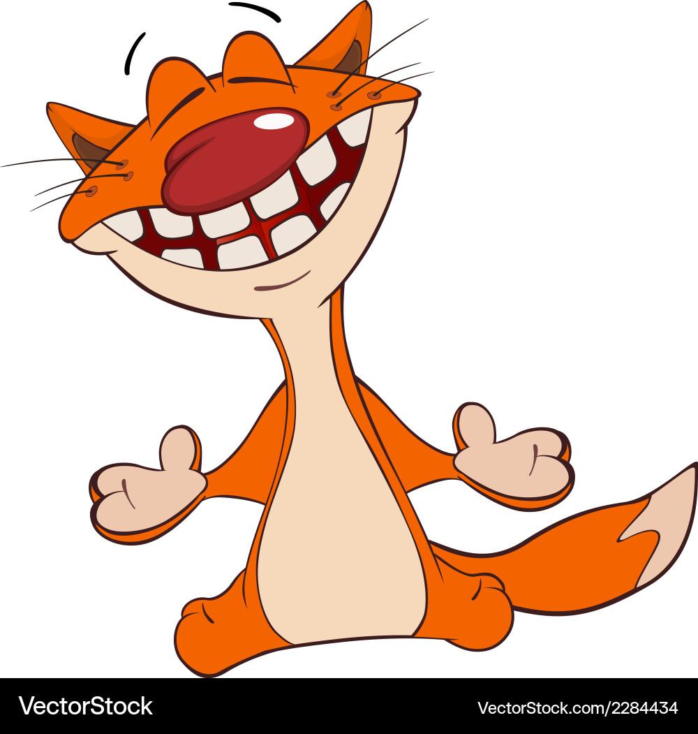 Smiling cat cartoon Royalty Free Vector Image - VectorStock