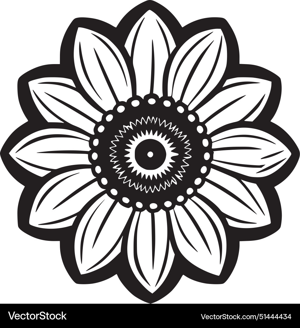 Sunflower - minimalist and simple silhouette Vector Image