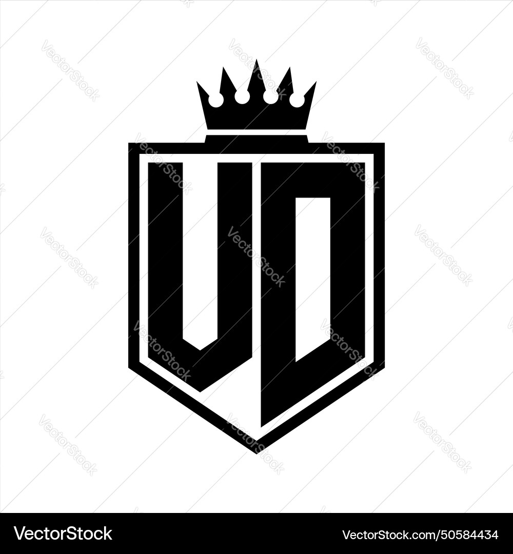 Vd logo monogram bold shield geometric shape Vector Image