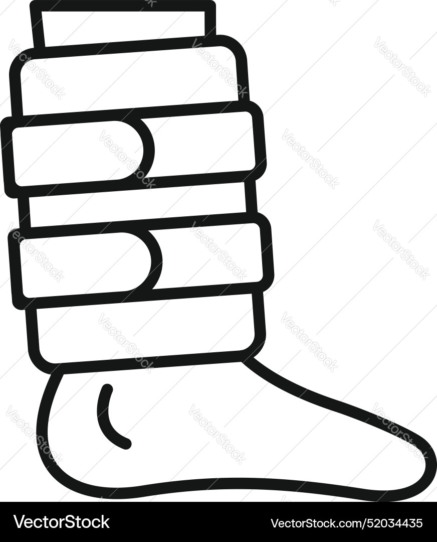 Ankle brace protecting injured leg during Vector Image