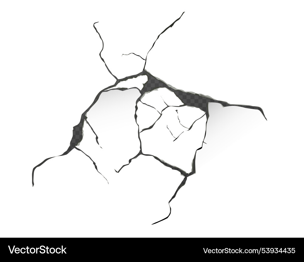 Broken concrete wall or cracked ground effect Vector Image