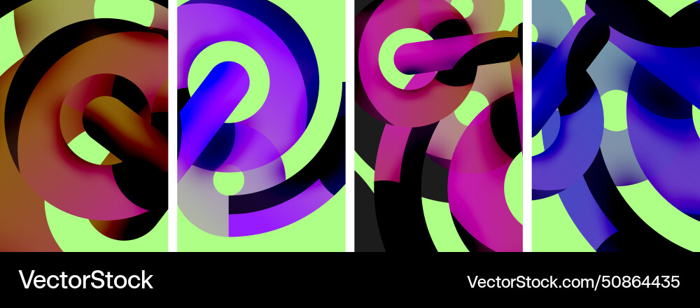 Circle geometric abstract posters Royalty Free Vector Image