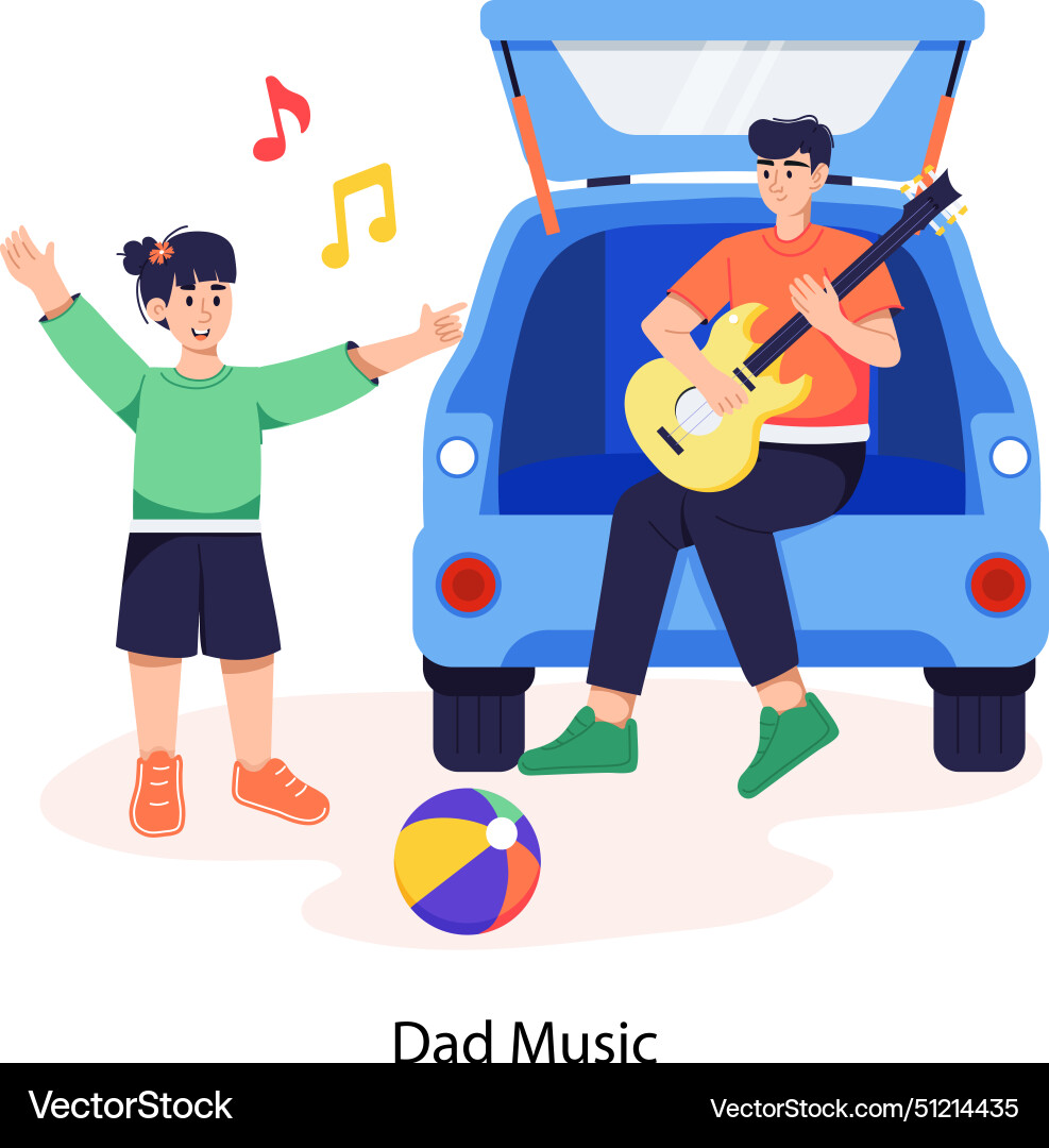 Dad music Royalty Free Vector Image - VectorStock