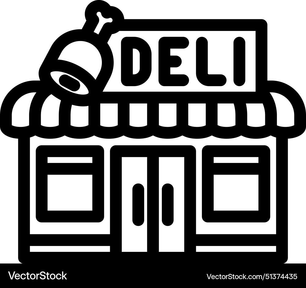 Deli street cafe line icon Royalty Free Vector Image Deli street cafe line icon Royalty Free Vector Image