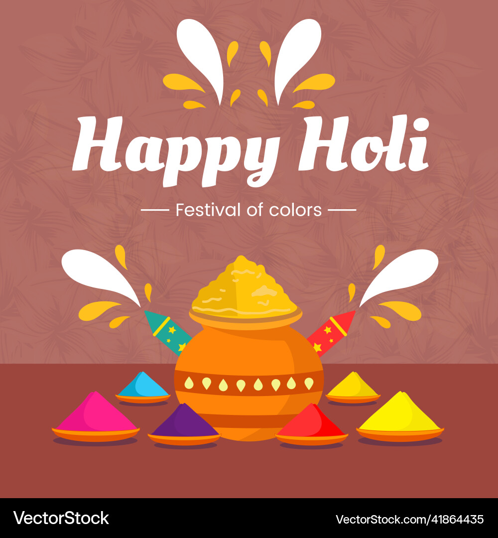 Happy holi banner design Royalty Free Vector Image