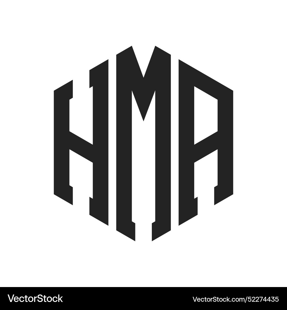 Hma logo design initial letter monogram Royalty Free Vector